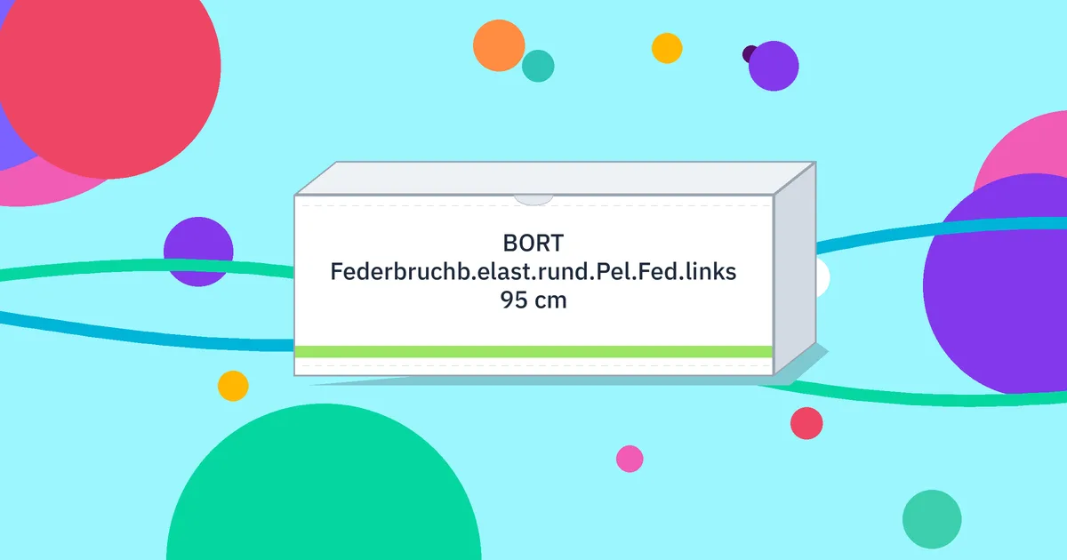 Symbolbild: Packung mit der Aufschrift BORT Federbruchb.elast.rund.Pel.Fed.links 95 cm (PZN 07210203) – Verfügbarkeit und Bezug in Apotheken in Frankfurt am Main