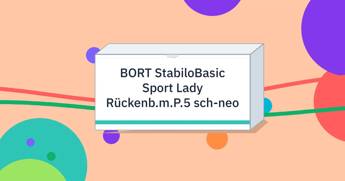 Symbolbild: Packung mit der Aufschrift BORT StabiloBasic Sport Lady Rückenb.m.P.5 sch-neo (PZN 02752520) – Verfügbarkeit und Bezug in Apotheken in Frankfurt am Main