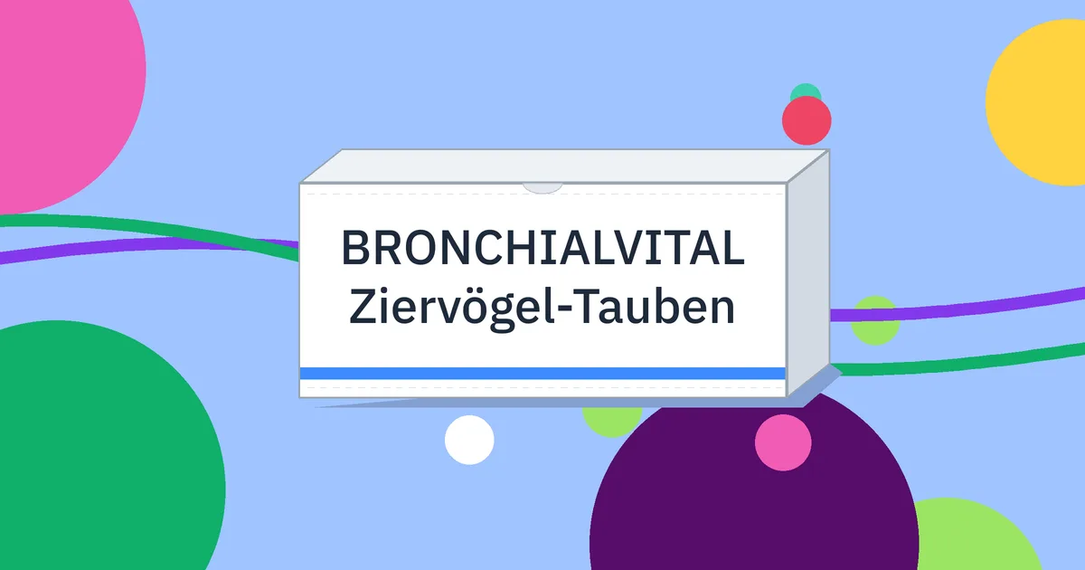 Symbolbild: Packung mit der Aufschrift BRONCHIALVITAL Ziervögel-Tauben (PZN 02487414) – Verfügbarkeit und Bezug in Apotheken in Frankfurt am Main