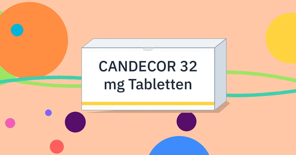 Symbolbild: Packung mit der Aufschrift CANDECOR 32 mg Tabletten (PZN 09633505) – Verfügbarkeit und Bezug in Apotheken in Frankfurt am Main