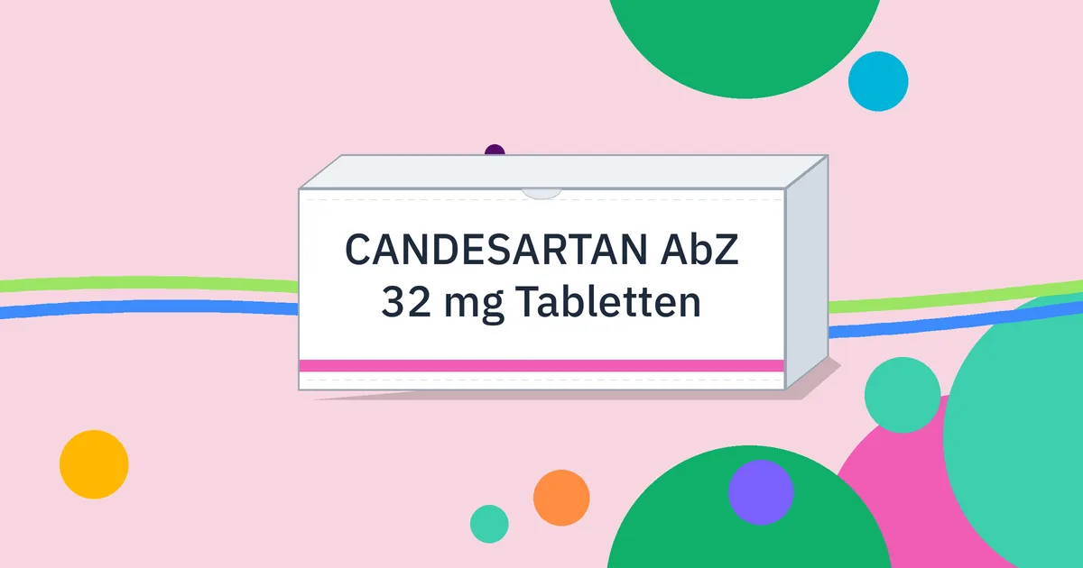 Symbolbild: Packung mit der Aufschrift CANDESARTAN AbZ 32 mg Tabletten (PZN 09074997) – Verfügbarkeit und Bezug in Apotheken in Frankfurt am Main