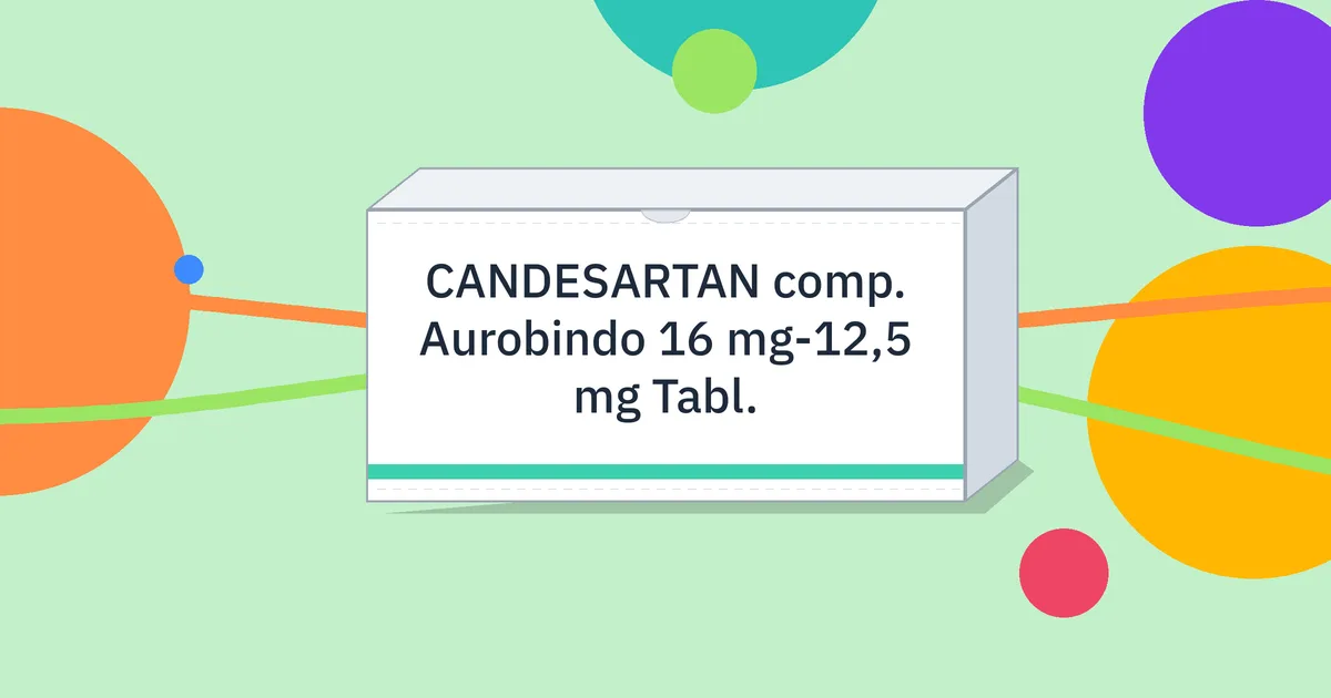 Symbolbild: Packung mit der Aufschrift CANDESARTAN comp. Aurobindo 16 mg-12,5 mg Tabl. (PZN 11172684) – Verfügbarkeit und Bezug in Apotheken in Frankfurt am Main