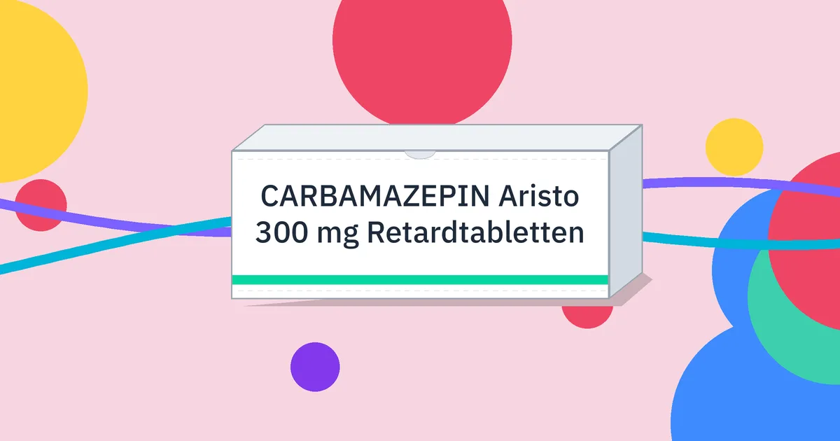 Symbolbild: Packung mit der Aufschrift CARBAMAZEPIN Aristo 300 mg Retardtabletten (PZN 09494742) – Verfügbarkeit und Bezug in Apotheken in Frankfurt am Main