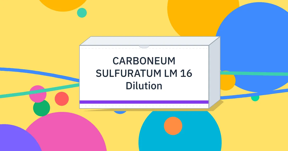 Symbolbild: Packung mit der Aufschrift CARBONEUM SULFURATUM LM 16 Dilution (PZN 12809913) – Verfügbarkeit und Bezug in Apotheken in Frankfurt am Main