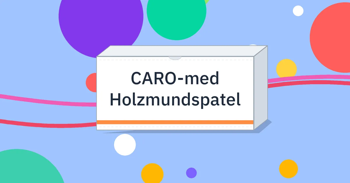 Symbolbild: Packung mit der Aufschrift CARO-med Holzmundspatel (PZN 16086481) – Verfügbarkeit und Bezug in Apotheken in Frankfurt am Main