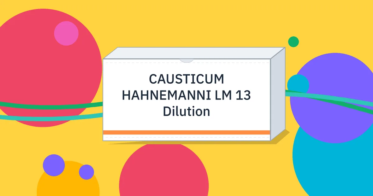 Symbolbild: Packung mit der Aufschrift CAUSTICUM HAHNEMANNI LM 13 Dilution (PZN 12811643) – Verfügbarkeit und Bezug in Apotheken in Frankfurt am Main