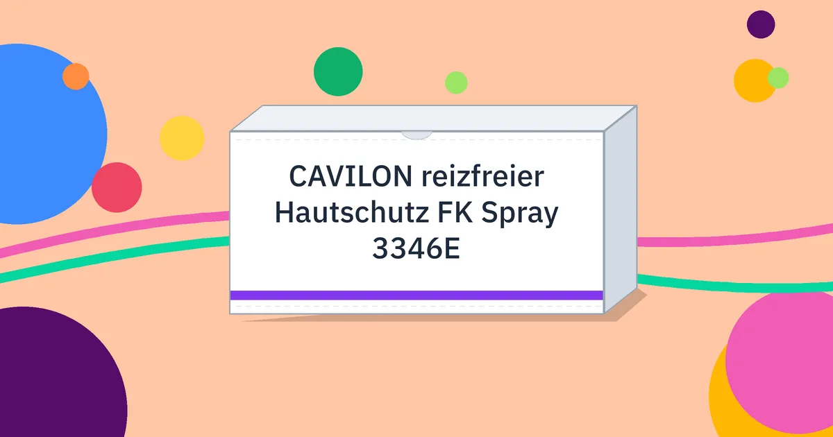 Symbolbild: Packung mit der Aufschrift CAVILON reizfreier Hautschutz FK Spray 3346E (PZN 06916763) – Verfügbarkeit und Bezug in Apotheken in Frankfurt am Main