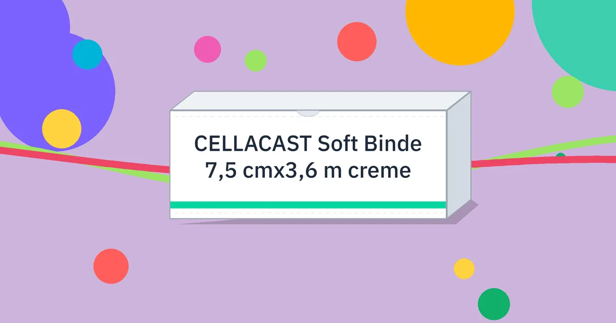 Symbolbild: Packung mit der Aufschrift CELLACAST Soft Binde 7,5 cmx3,6 m creme (PZN 14251987) – Verfügbarkeit und Bezug in Apotheken in Frankfurt am Main