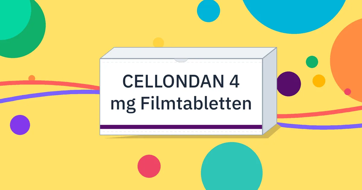 Symbolbild: Packung mit der Aufschrift CELLONDAN 4 mg Filmtabletten (PZN 13835054) – Verfügbarkeit und Bezug in Apotheken in Frankfurt am Main