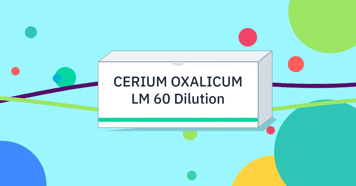 Symbolbild: Packung mit der Aufschrift CERIUM OXALICUM LM 60 Dilution (PZN 13438293) – Verfügbarkeit und Bezug in Apotheken in Frankfurt am Main