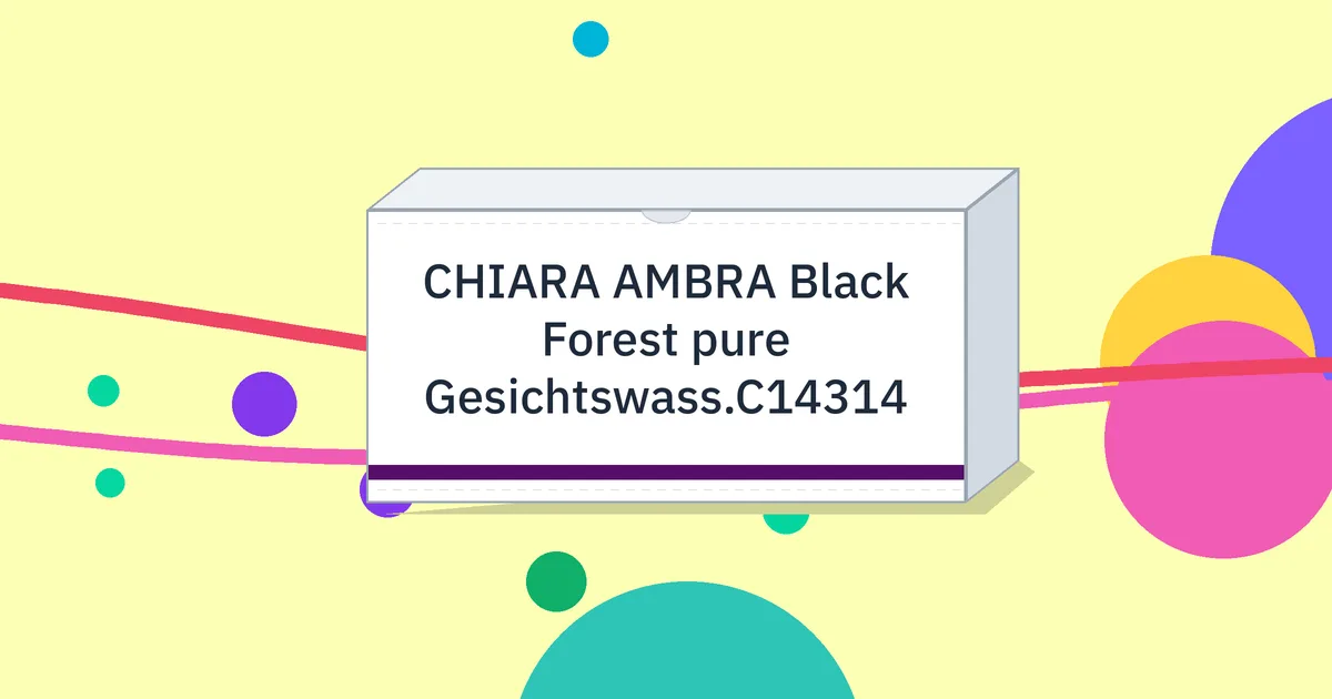 Symbolbild: Packung mit der Aufschrift CHIARA AMBRA Black Forest pure Gesichtswass.C14314 (PZN 09948338) – Verfügbarkeit und Bezug in Apotheken in Frankfurt am Main
