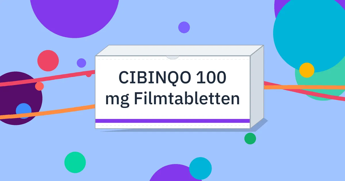 Symbolbild: Packung mit der Aufschrift CIBINQO 100 mg Filmtabletten (PZN 19778357) – Verfügbarkeit und Bezug in Apotheken in Frankfurt am Main