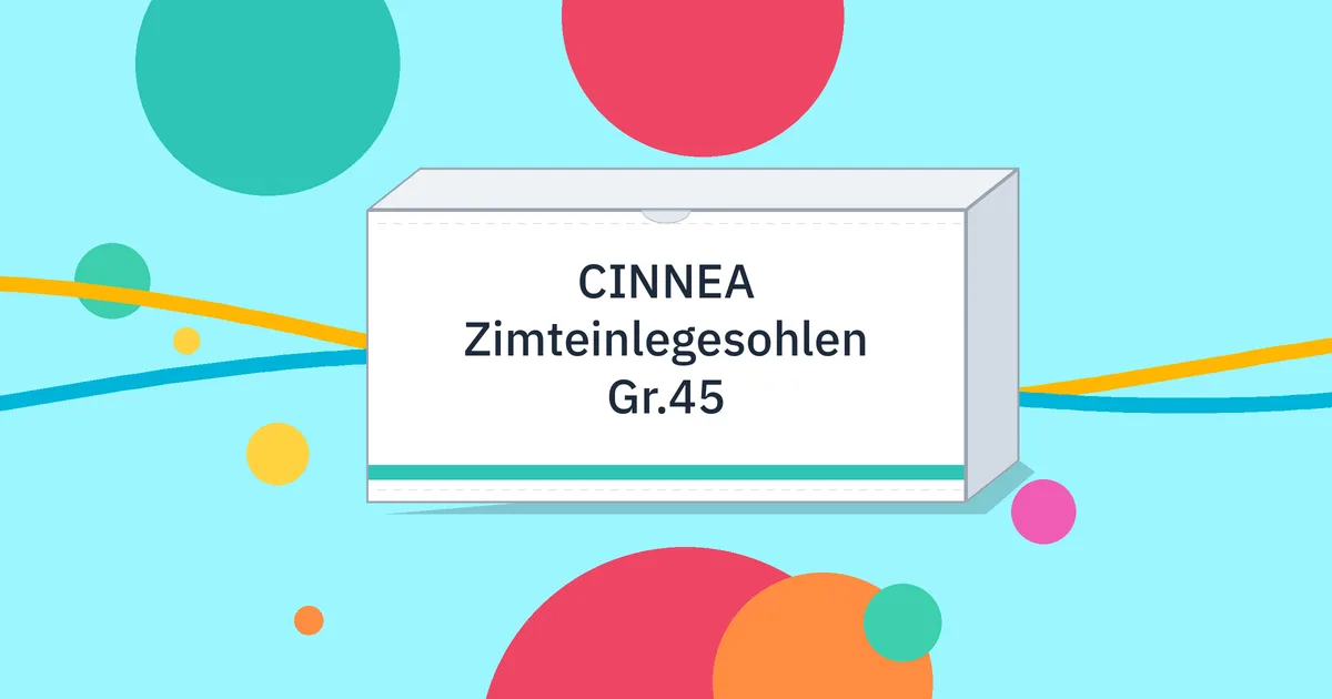 Symbolbild: Packung mit der Aufschrift CINNEA Zimteinlegesohlen Gr.45 (PZN 01910810) – Verfügbarkeit und Bezug in Apotheken in Frankfurt am Main
