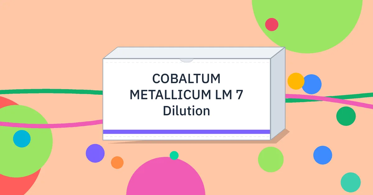 Symbolbild: Packung mit der Aufschrift COBALTUM METALLICUM LM 7 Dilution (PZN 12823043) – Verfügbarkeit und Bezug in Apotheken in Frankfurt am Main