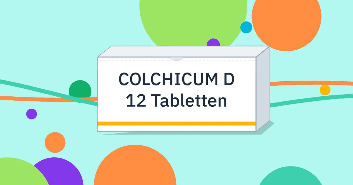 Symbolbild: Packung mit der Aufschrift COLCHICUM D 12 Tabletten (PZN 02113091) – Verfügbarkeit und Bezug in Apotheken in Frankfurt am Main