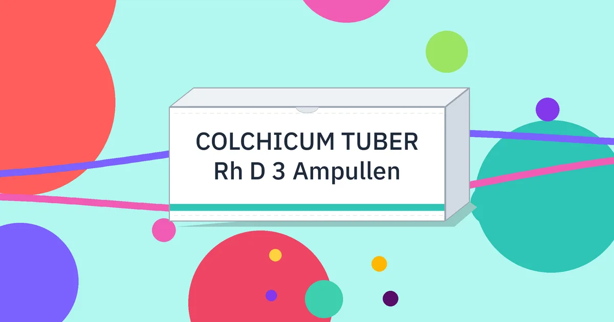 Symbolbild: Packung mit der Aufschrift COLCHICUM TUBER Rh D 3 Ampullen (PZN 01620957) – Verfügbarkeit und Bezug in Apotheken in Frankfurt am Main