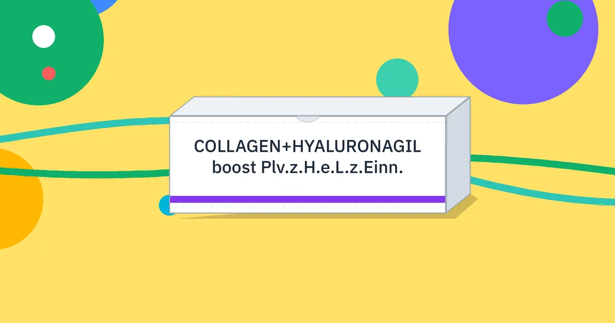 Symbolbild: Packung mit der Aufschrift COLLAGEN+HYALURONAGIL boost Plv.z.H.e.L.z.Einn. (PZN 20203366) – Verfügbarkeit und Bezug in Apotheken in Frankfurt am Main