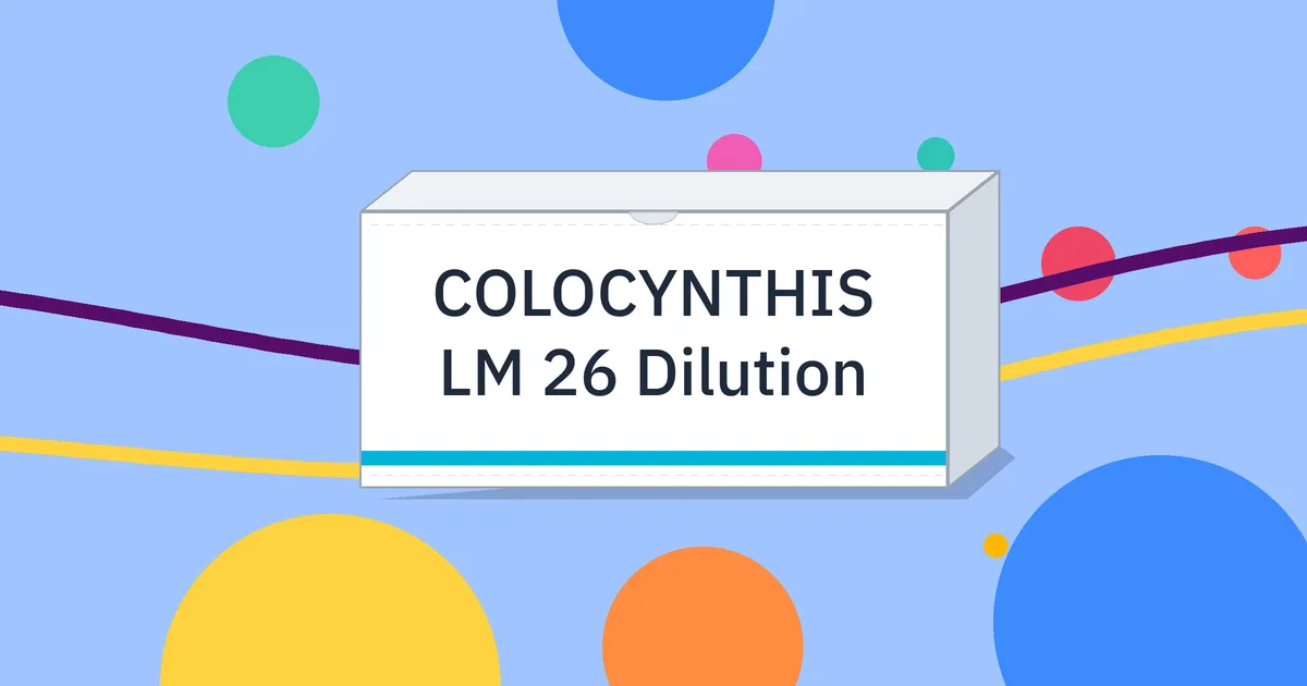 Symbolbild: Packung mit der Aufschrift COLOCYNTHIS LM 26 Dilution (PZN 12832800) – Verfügbarkeit und Bezug in Apotheken in Frankfurt am Main