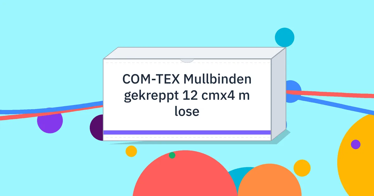 Symbolbild: Packung mit der Aufschrift COM-TEX Mullbinden gekreppt 12 cmx4 m lose (PZN 00028151) – Verfügbarkeit und Bezug in Apotheken in Frankfurt am Main