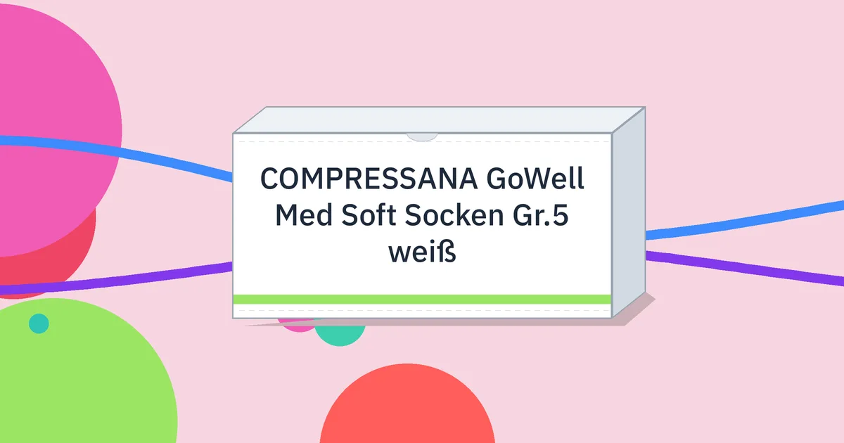 Symbolbild: Packung mit der Aufschrift COMPRESSANA GoWell Med Soft Socken Gr.5 weiß (PZN 05143247) – Verfügbarkeit und Bezug in Apotheken in Frankfurt am Main