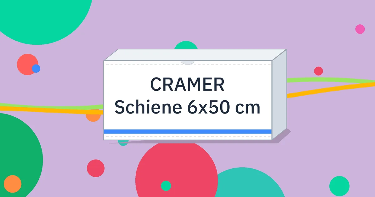 Symbolbild: Packung mit der Aufschrift CRAMER Schiene 6x50 cm (PZN 07004780) – Verfügbarkeit und Bezug in Apotheken in Frankfurt am Main