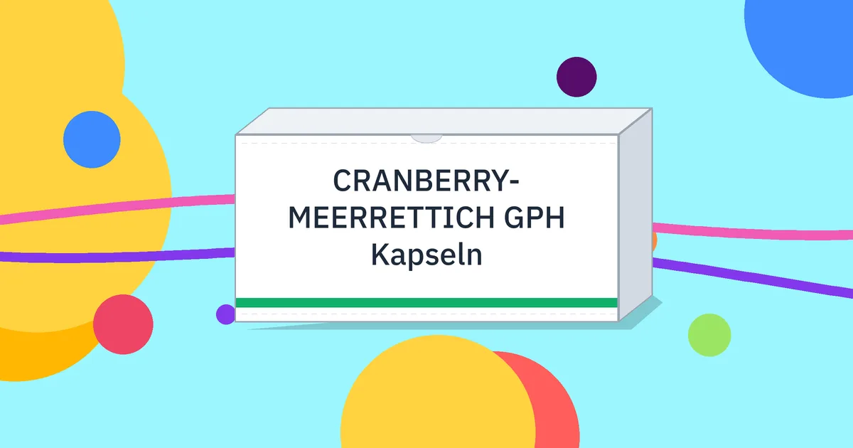 Symbolbild: Packung mit der Aufschrift CRANBERRY-MEERRETTICH GPH Kapseln (PZN 10264898) – Verfügbarkeit und Bezug in Apotheken in Frankfurt am Main