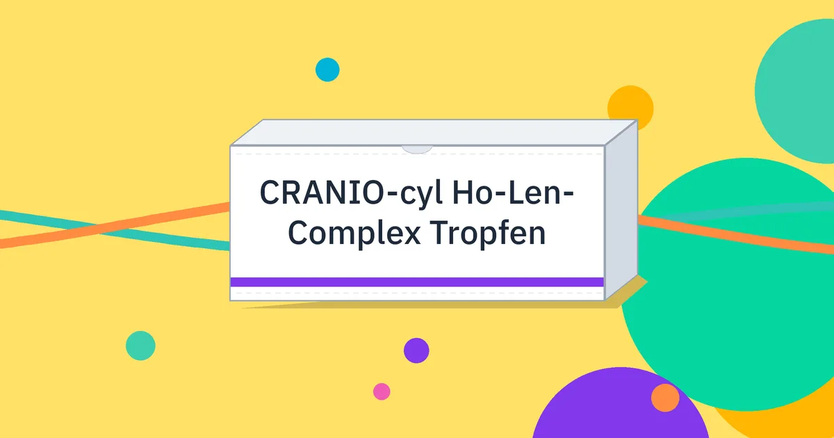 Symbolbild: Packung mit der Aufschrift CRANIO-cyl Ho-Len-Complex Tropfen (PZN 02732345) – Verfügbarkeit und Bezug in Apotheken in Frankfurt am Main