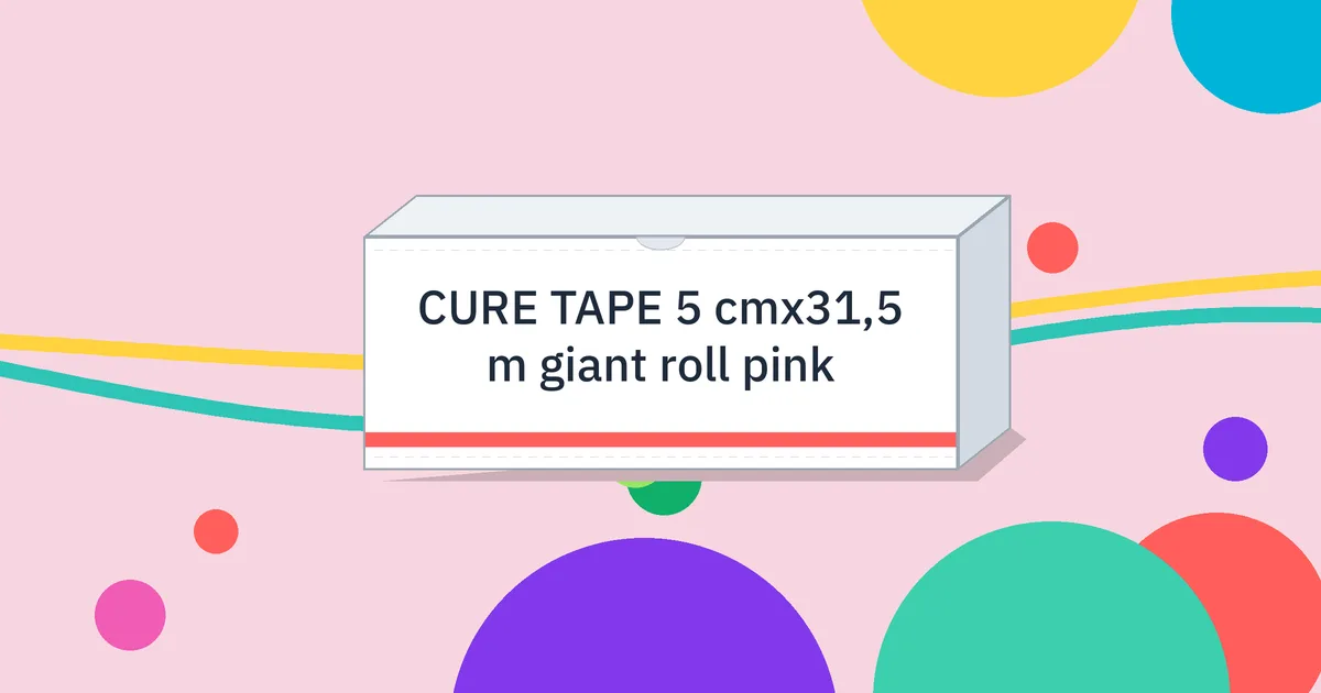Symbolbild: Packung mit der Aufschrift CURE TAPE 5 cmx31,5 m giant roll pink (PZN 10775191) – Verfügbarkeit und Bezug in Apotheken in Frankfurt am Main