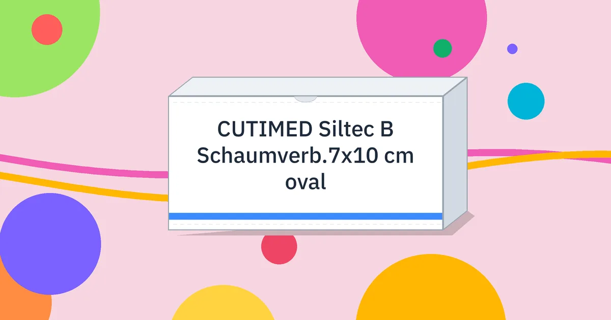 Symbolbild: Packung mit der Aufschrift CUTIMED Siltec B Schaumverb.7x10 cm oval (PZN 17992891) – Verfügbarkeit und Bezug in Apotheken in Frankfurt am Main