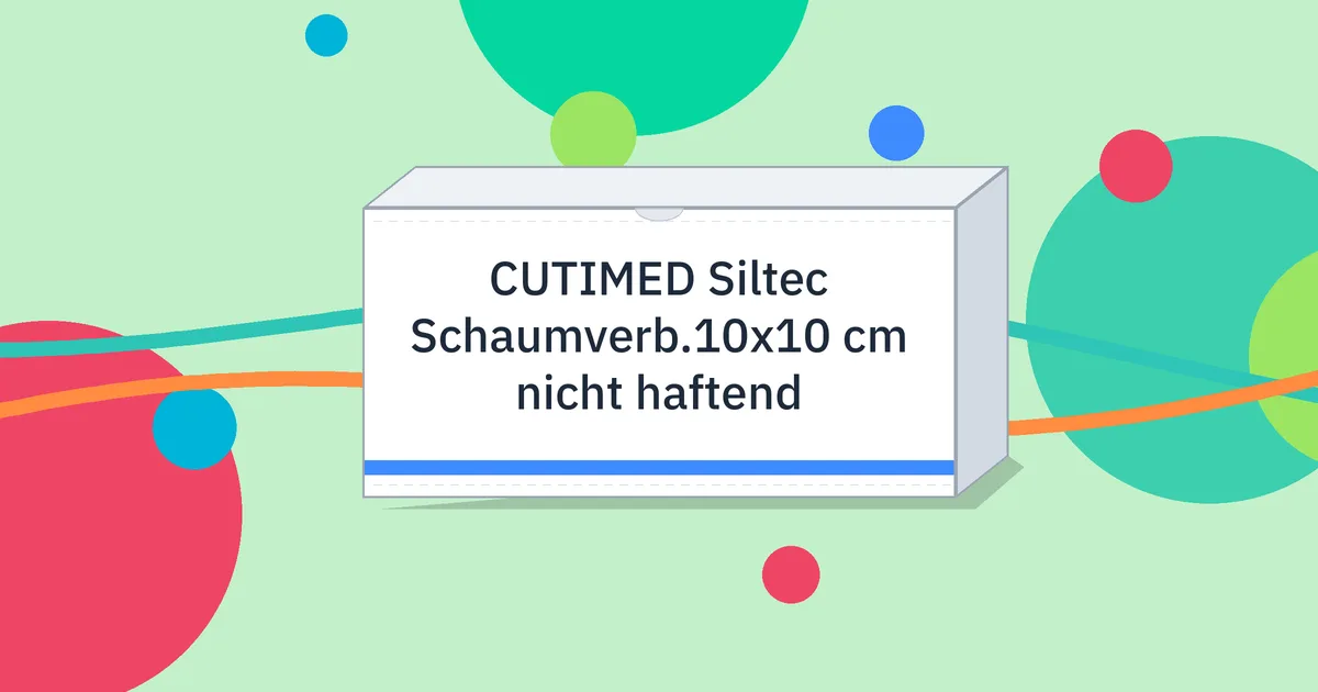 Symbolbild: Packung mit der Aufschrift CUTIMED Siltec Schaumverb.10x10 cm nicht haftend (PZN 17310644) – Verfügbarkeit und Bezug in Apotheken in Frankfurt am Main