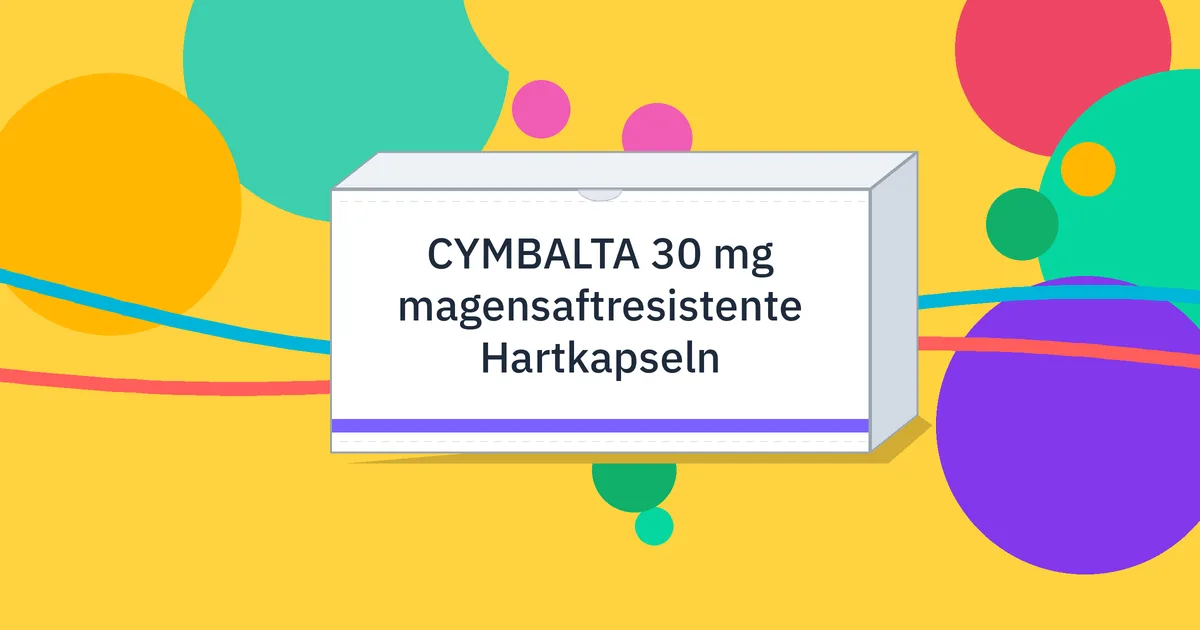 Symbolbild: Packung mit der Aufschrift CYMBALTA 30 mg magensaftresistente Hartkapseln (PZN 02579010) – Verfügbarkeit und Bezug in Apotheken in Frankfurt am Main