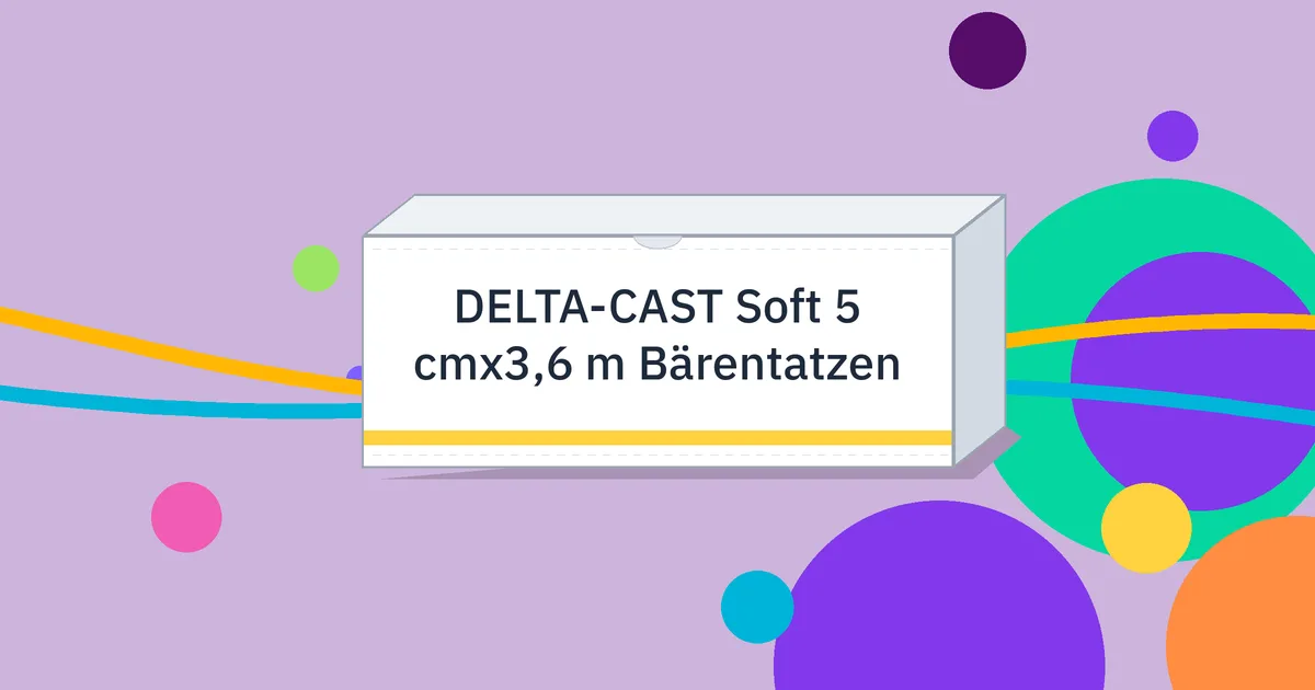 Symbolbild: Packung mit der Aufschrift DELTA-CAST Soft 5 cmx3,6 m Bärentatzen (PZN 09275543) – Verfügbarkeit und Bezug in Apotheken in Frankfurt am Main