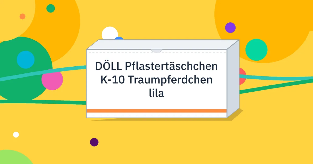 Symbolbild: Packung mit der Aufschrift DÖLL Pflastertäschchen K-10 Traumpferdchen lila (PZN 19495760) – Verfügbarkeit und Bezug in Apotheken in Frankfurt am Main