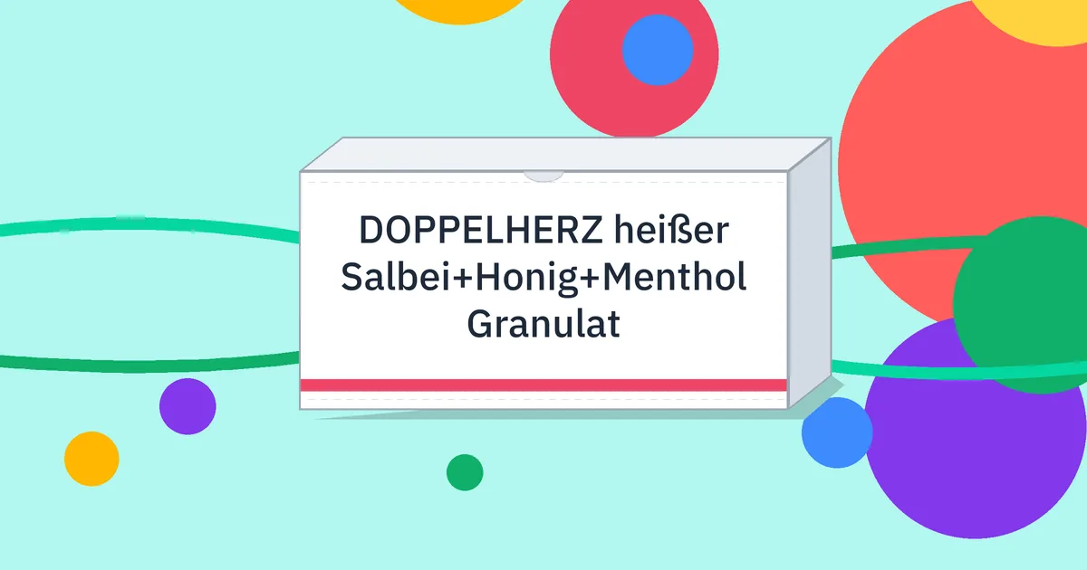 Symbolbild: Packung mit der Aufschrift DOPPELHERZ heißer Salbei+Honig+Menthol Granulat (PZN 10339389) – Verfügbarkeit und Bezug in Apotheken in Frankfurt am Main