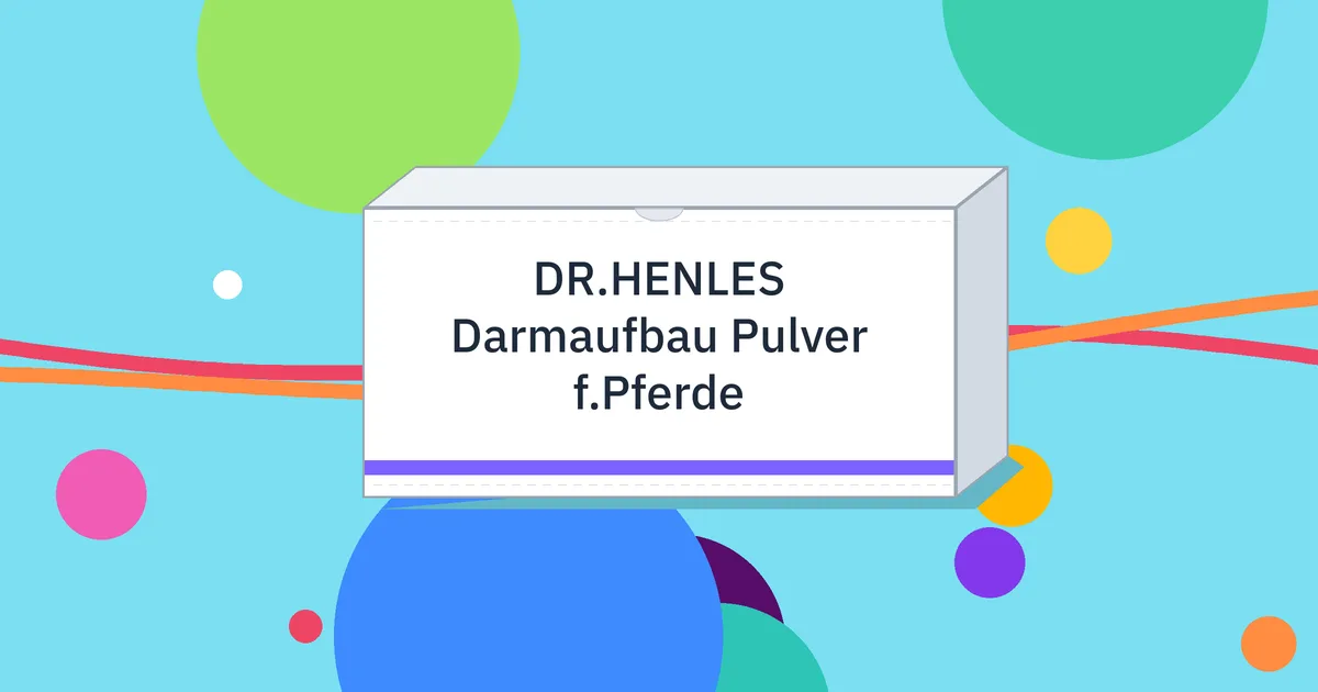 Symbolbild: Packung mit der Aufschrift DR.HENLES Darmaufbau Pulver f.Pferde (PZN 16038068) – Verfügbarkeit und Bezug in Apotheken in Frankfurt am Main