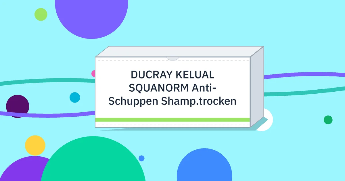 Symbolbild: Packung mit der Aufschrift DUCRAY KELUAL SQUANORM Anti-Schuppen Shamp.trocken (PZN 19179591) – Verfügbarkeit und Bezug in Apotheken in Frankfurt am Main