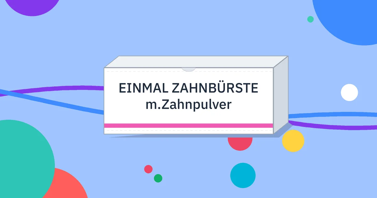 Symbolbild: Packung mit der Aufschrift EINMAL ZAHNBÜRSTE m.Zahnpulver (PZN 09379604) – Verfügbarkeit und Bezug in Apotheken in Frankfurt am Main