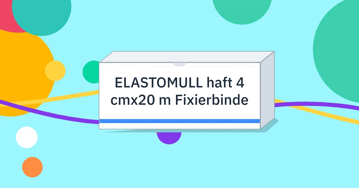 Symbolbild: Packung mit der Aufschrift ELASTOMULL haft 4 cmx20 m Fixierbinde (PZN 01014375) – Verfügbarkeit und Bezug in Apotheken in Frankfurt am Main