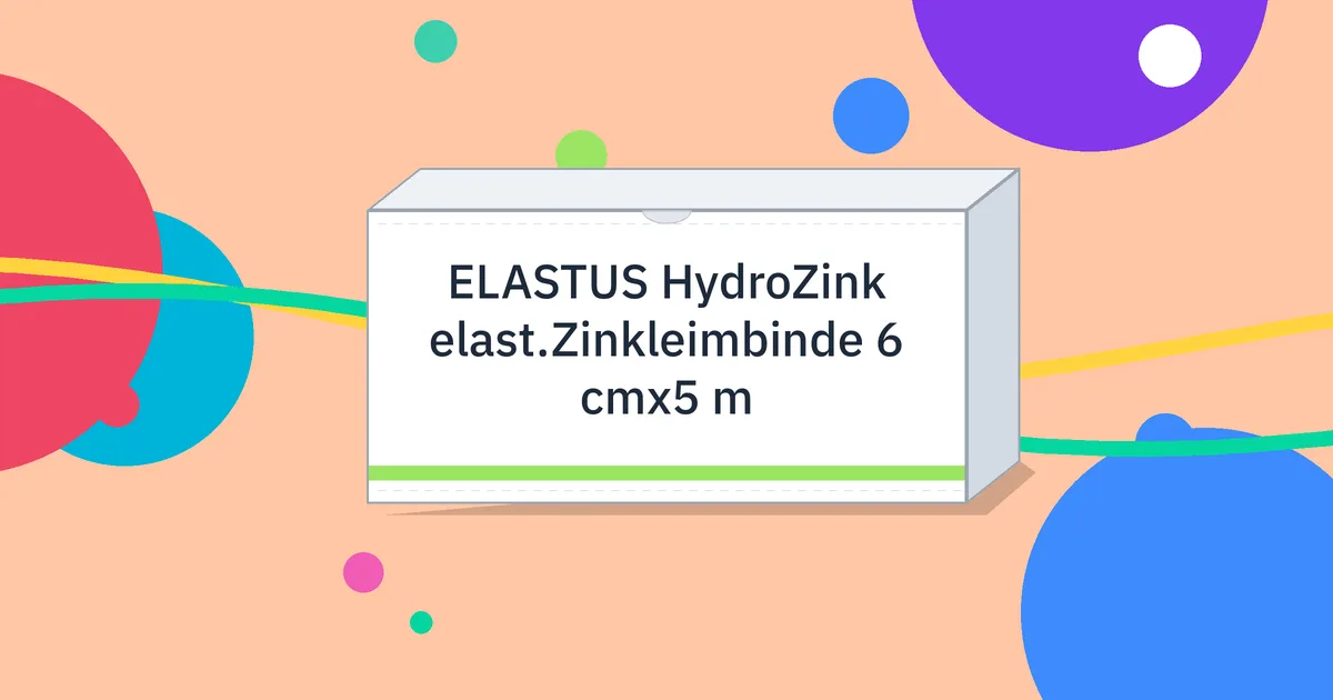 Symbolbild: Packung mit der Aufschrift ELASTUS HydroZink elast.Zinkleimbinde 6 cmx5 m (PZN 16678661) – Verfügbarkeit und Bezug in Apotheken in Frankfurt am Main