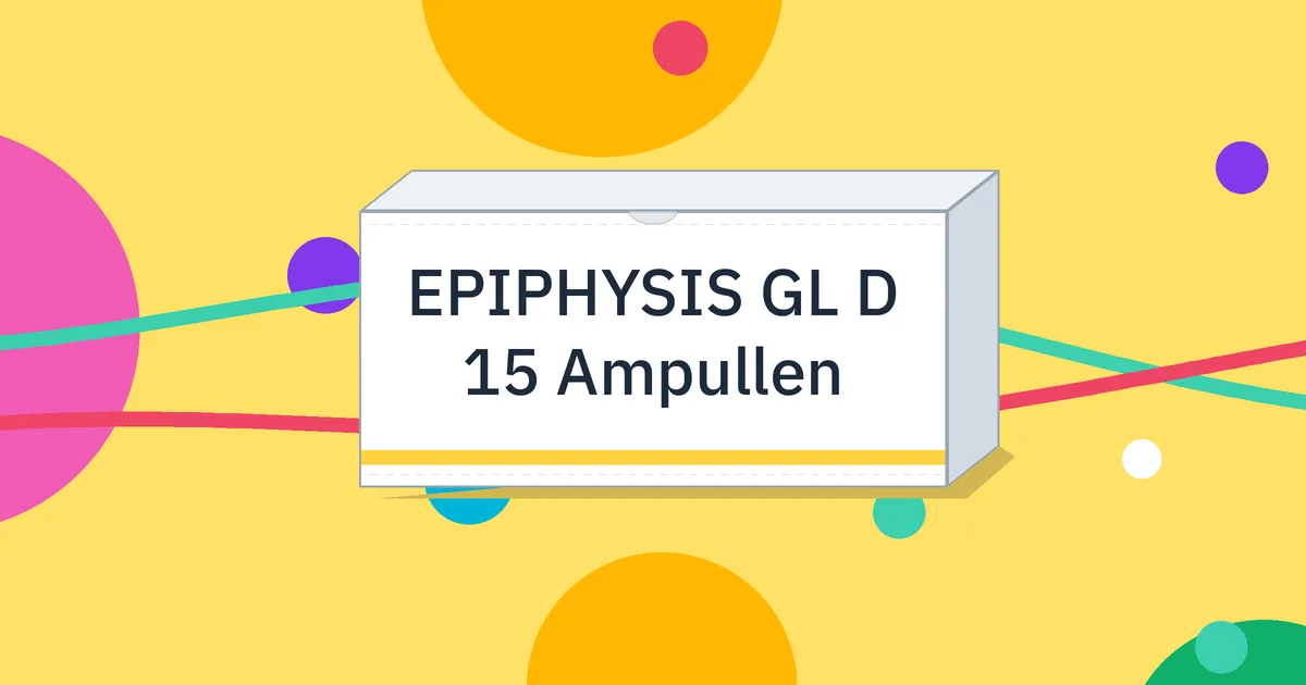 Symbolbild: Packung mit der Aufschrift EPIPHYSIS GL D 15 Ampullen (PZN 03357406) – Verfügbarkeit und Bezug in Apotheken in Frankfurt am Main