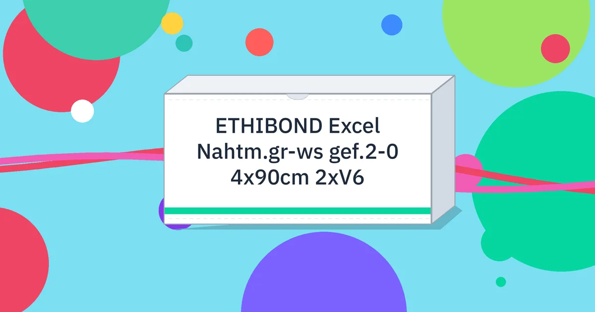 Symbolbild: Packung mit der Aufschrift ETHIBOND Excel Nahtm.gr-ws gef.2-0 4x90cm 2xV6 (PZN 20900059) – Verfügbarkeit und Bezug in Apotheken in Frankfurt am Main