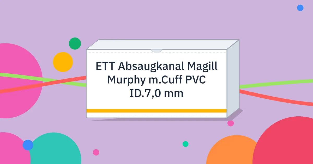 Symbolbild: Packung mit der Aufschrift ETT Absaugkanal Magill Murphy m.Cuff PVC ID.7,0 mm (PZN 19120971) – Verfügbarkeit und Bezug in Apotheken in Frankfurt am Main