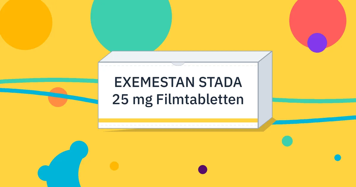Symbolbild: Packung mit der Aufschrift EXEMESTAN STADA 25 mg Filmtabletten (PZN 08472810) – Verfügbarkeit und Bezug in Apotheken in Frankfurt am Main