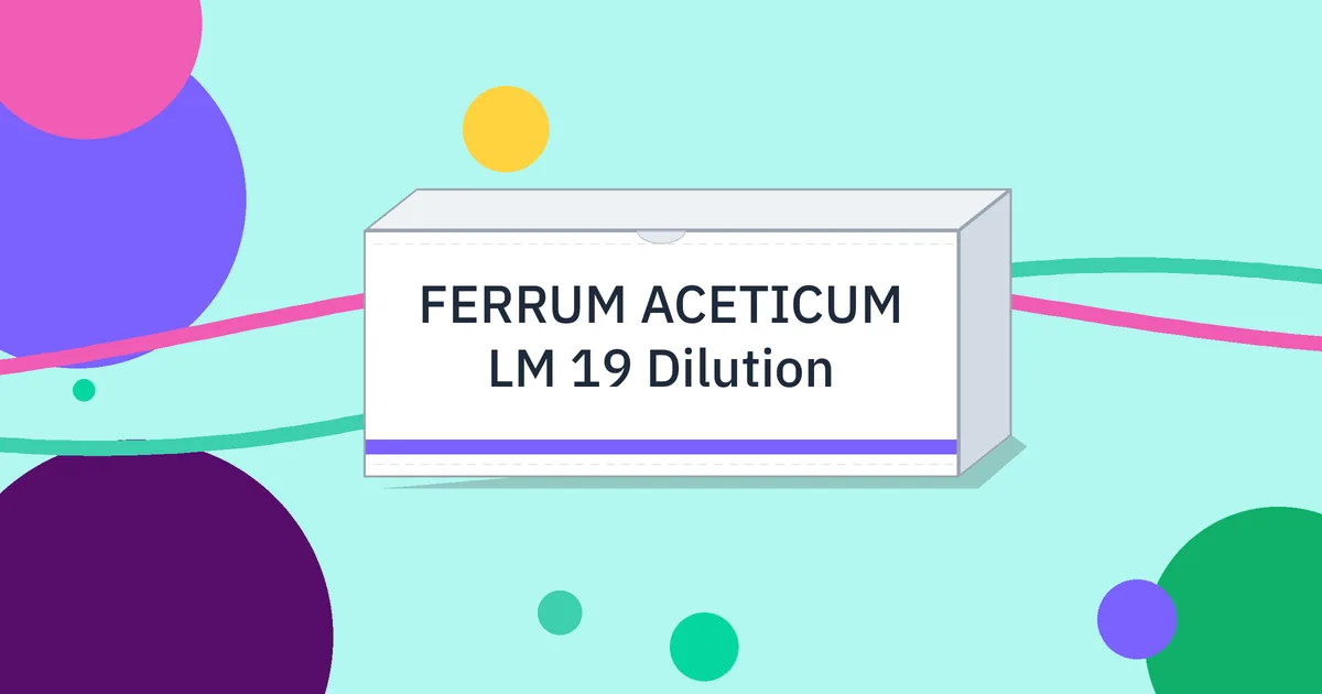 Symbolbild: Packung mit der Aufschrift FERRUM ACETICUM LM 19 Dilution (PZN 13488411) – Verfügbarkeit und Bezug in Apotheken in Frankfurt am Main