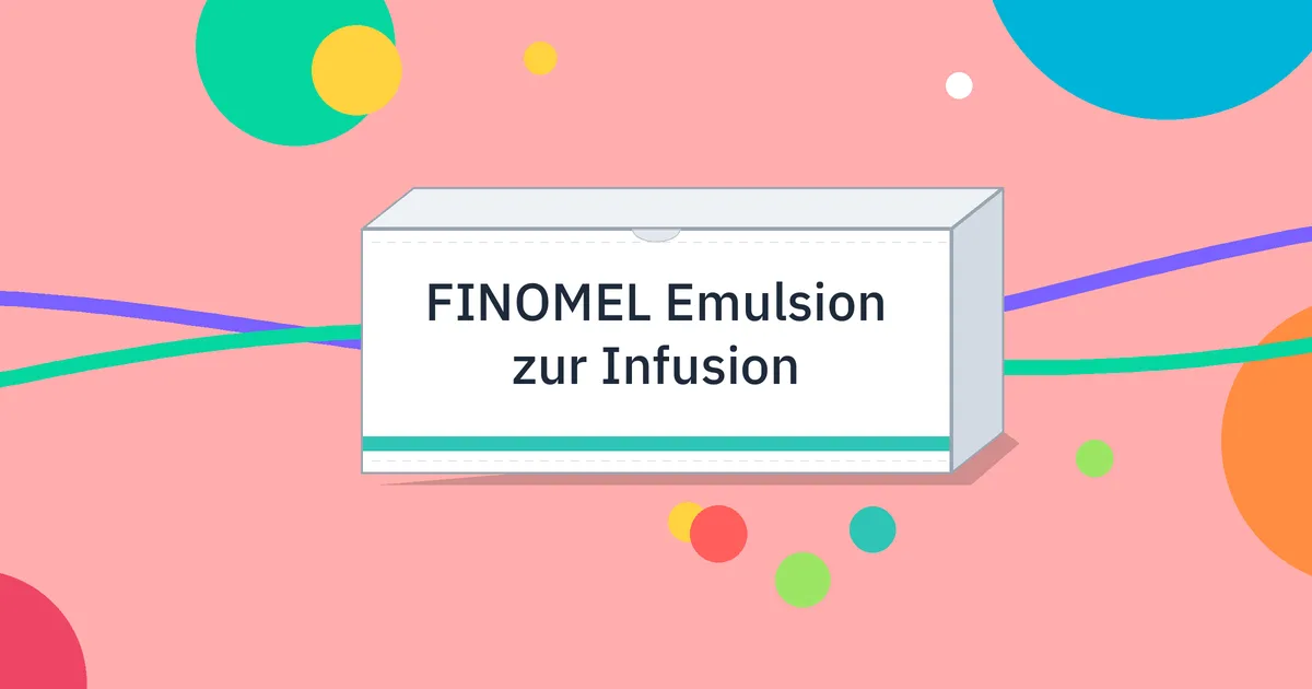 Symbolbild: Packung mit der Aufschrift FINOMEL Emulsion zur Infusion (PZN 15308956) – Verfügbarkeit und Bezug in Apotheken in Frankfurt am Main