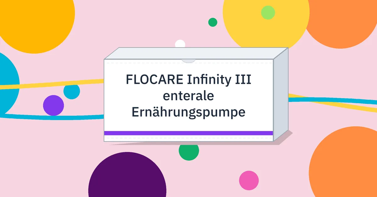 Symbolbild: Packung mit der Aufschrift FLOCARE Infinity III enterale Ernährungspumpe (PZN 18244636) – Verfügbarkeit und Bezug in Apotheken in Frankfurt am Main
