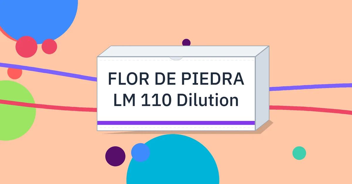 Symbolbild: Packung mit der Aufschrift FLOR DE PIEDRA LM 110 Dilution (PZN 13489586) – Verfügbarkeit und Bezug in Apotheken in Frankfurt am Main