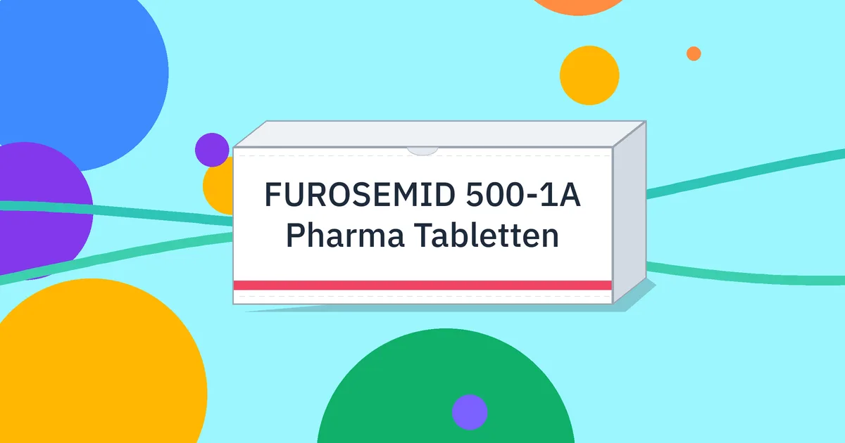 Symbolbild: Packung mit der Aufschrift FUROSEMID 500-1A Pharma Tabletten (PZN 03821039) – Verfügbarkeit und Bezug in Apotheken in Frankfurt am Main