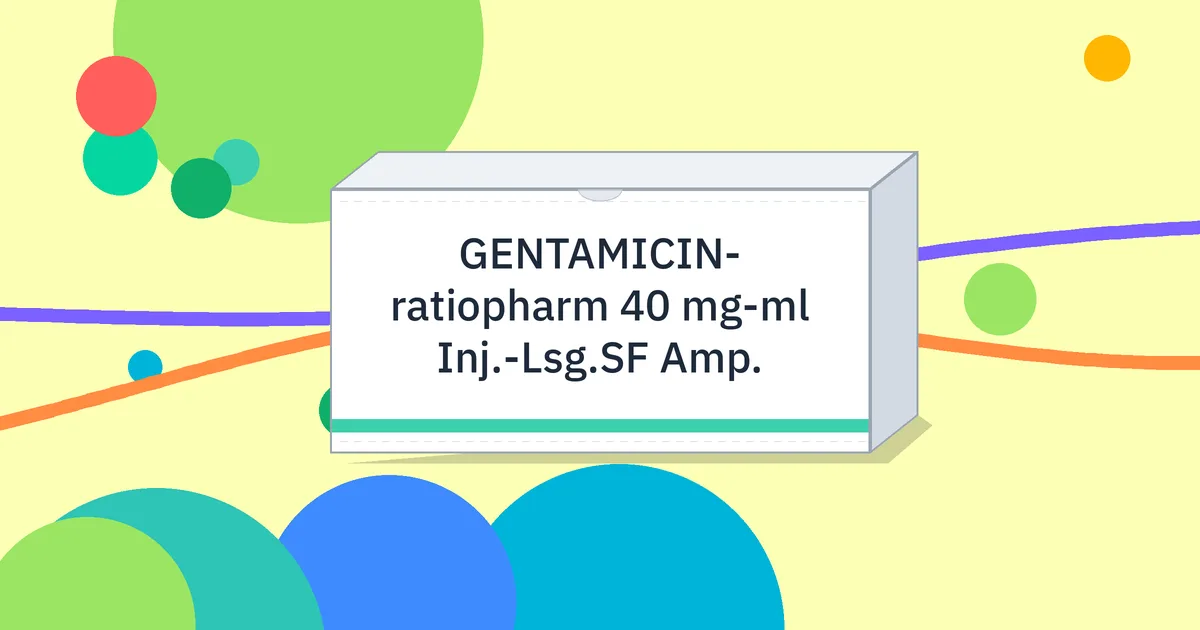 Symbolbild: Packung mit der Aufschrift GENTAMICIN-ratiopharm 40 mg-ml Inj.-Lsg.SF Amp. (PZN 03928174) – Verfügbarkeit und Bezug in Apotheken in Frankfurt am Main
