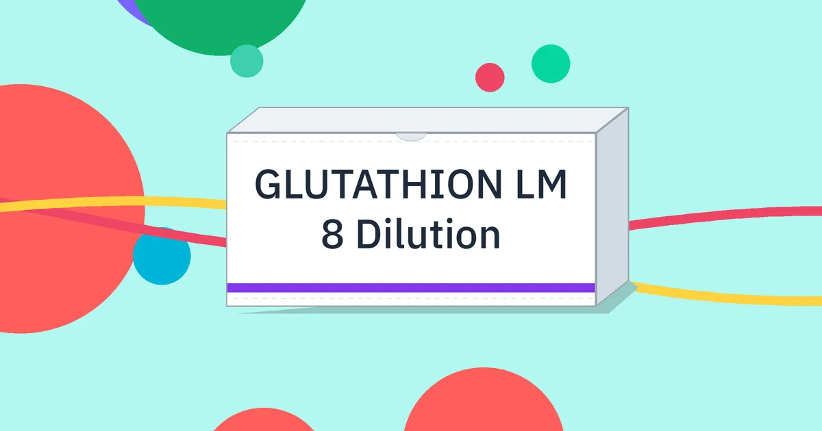 Symbolbild: Packung mit der Aufschrift GLUTATHION LM 8 Dilution (PZN 12879836) – Verfügbarkeit und Bezug in Apotheken in Frankfurt am Main